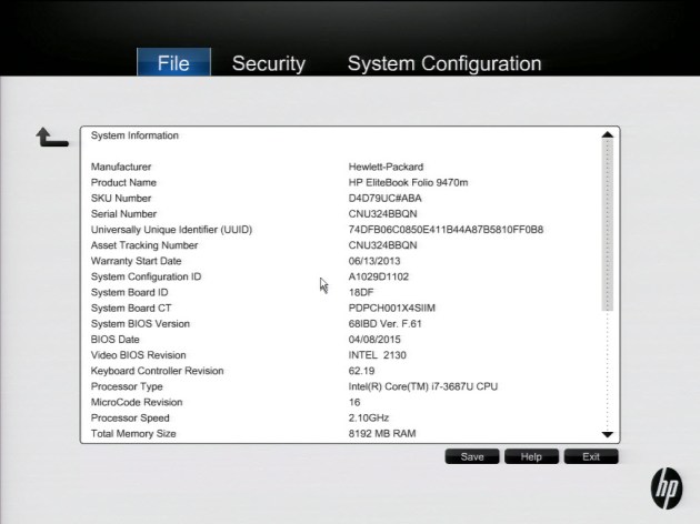 HP BIOS Screens | Mike's Tech Blog