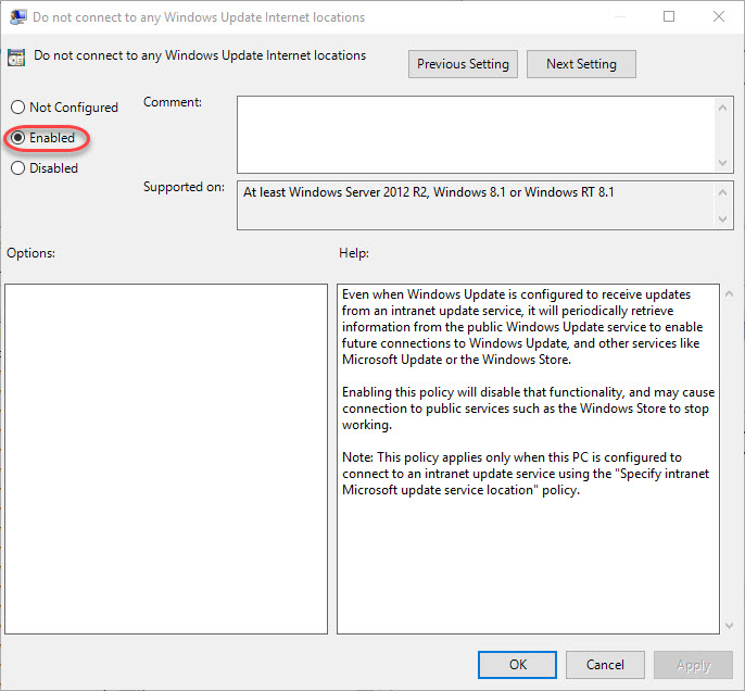 Disable “Check online for updates from Microsoft Update” in Windows 10 ...