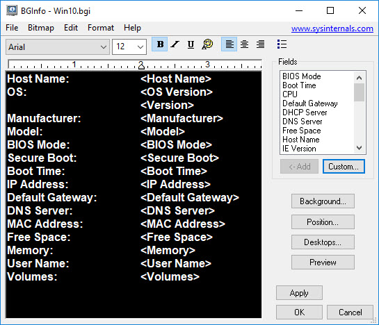 Adding Windows 10 Version, BIOS Mode and Secure Boot State to BGInfo ...